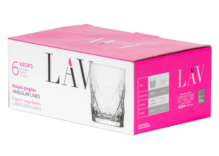 Szklanki niskie do whisky Lav Keops 345ml 6szt | szklaneczki.pl